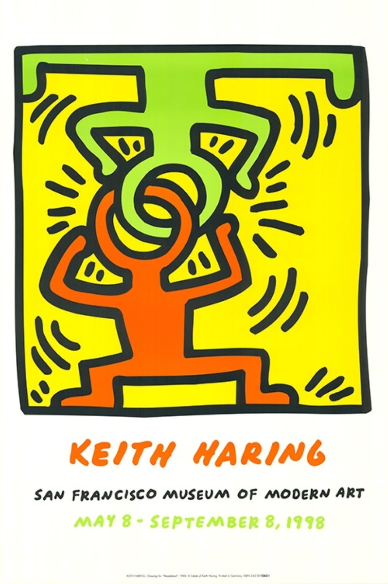 Keith Haring at San Fransisco Museum of Art Exhibition Poster, 1988 for ...