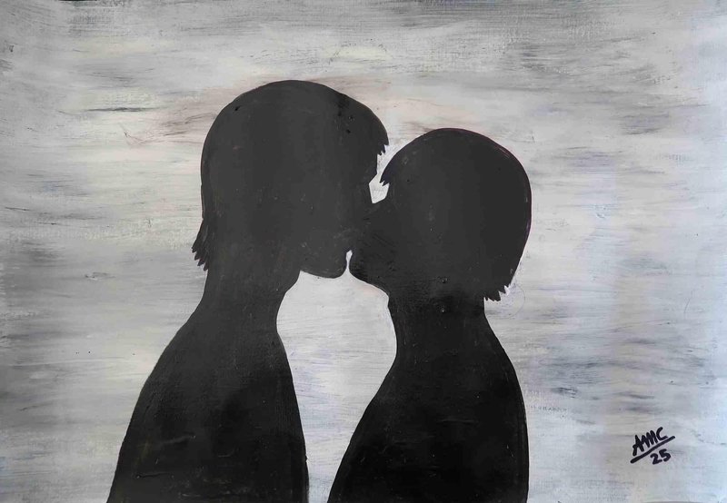 Anna Maria Caboni, Due figure maschili, Dipinto ad acrilico, 2025 in ...