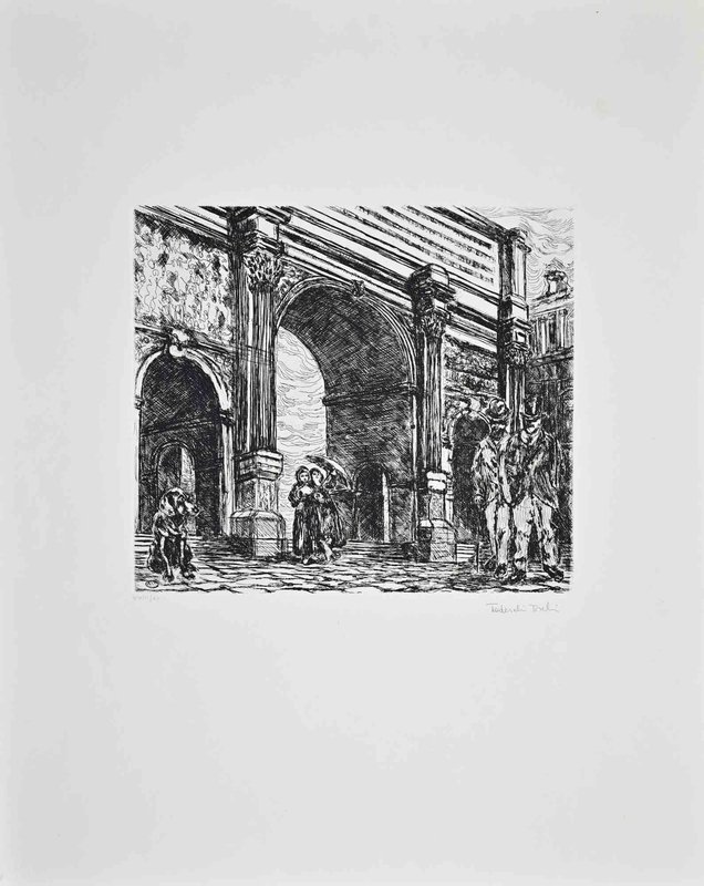 Amedeo Tedeschi Toschi, Under the Arch, Etching, 1990 for sale at Pamono