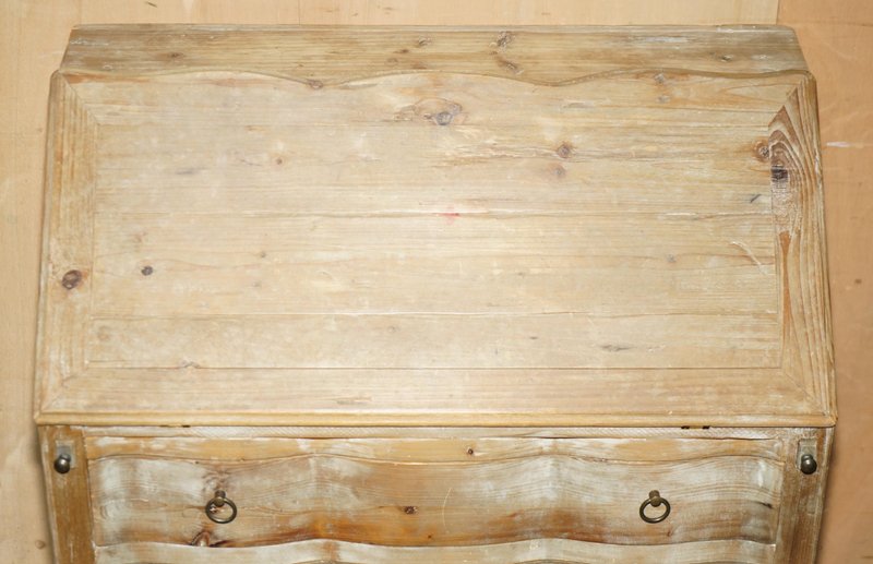 Swedish Rustic Hand-Painted Pine Drop Front Chest of Drawers witht ...