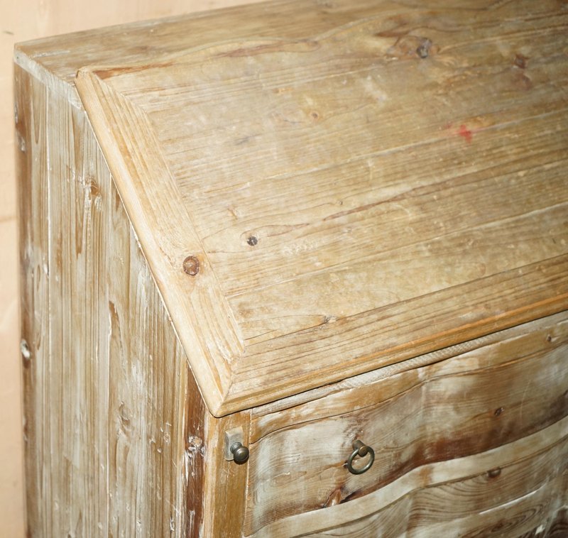 Swedish Rustic Hand-Painted Pine Drop Front Chest of Drawers witht ...