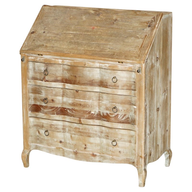 Swedish Rustic Hand-Painted Pine Drop Front Chest of Drawers witht ...