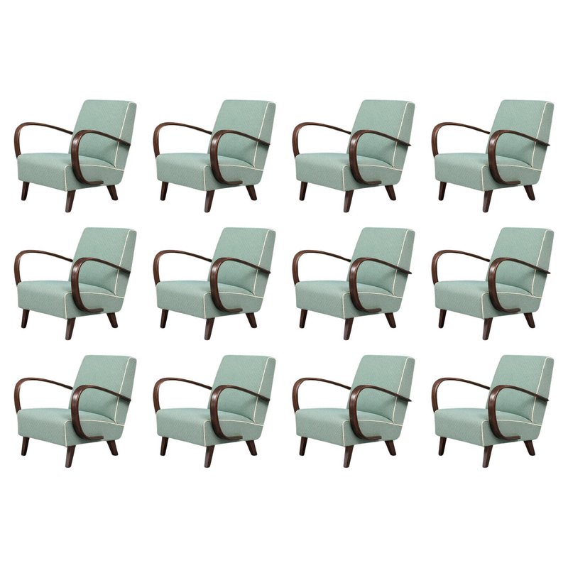 Mid-Century Modern Art Deco Lounge Chair by Jindřich Halabala, 1940s ...