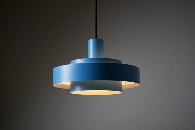 Blaue Equator Hängelampe von Jo Hammerborg für Fog & Mørup, 1968 bei ...