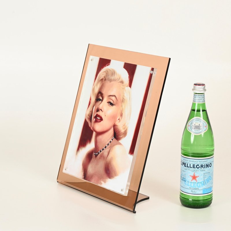 Mid-Century Modern Italian Smoked Pink Acrylic Photo Frame from Dior ...