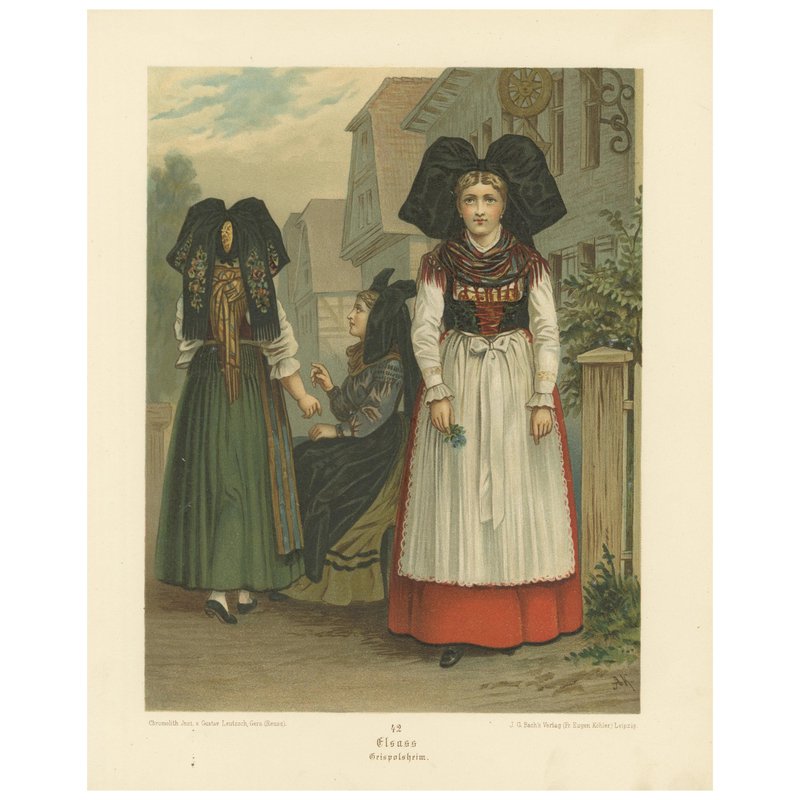 After Albert Kretschmer, Alsace Griesheim Folk Costume, 1875 ...
