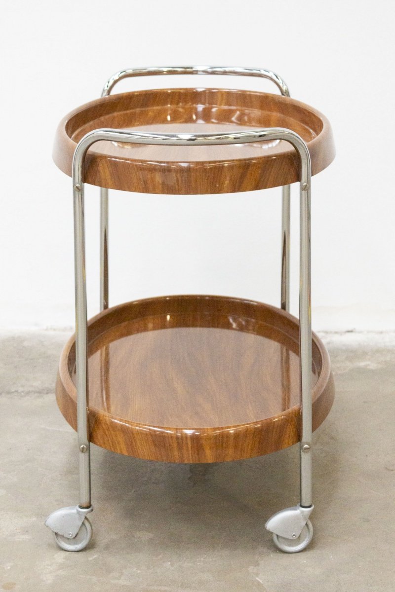 Space Age Cart in Chromed Steel and Plastic, 1970s for sale at Pamono