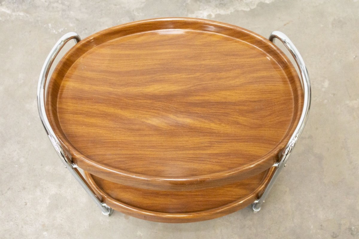 Space Age Cart in Chromed Steel and Plastic, 1970s for sale at Pamono