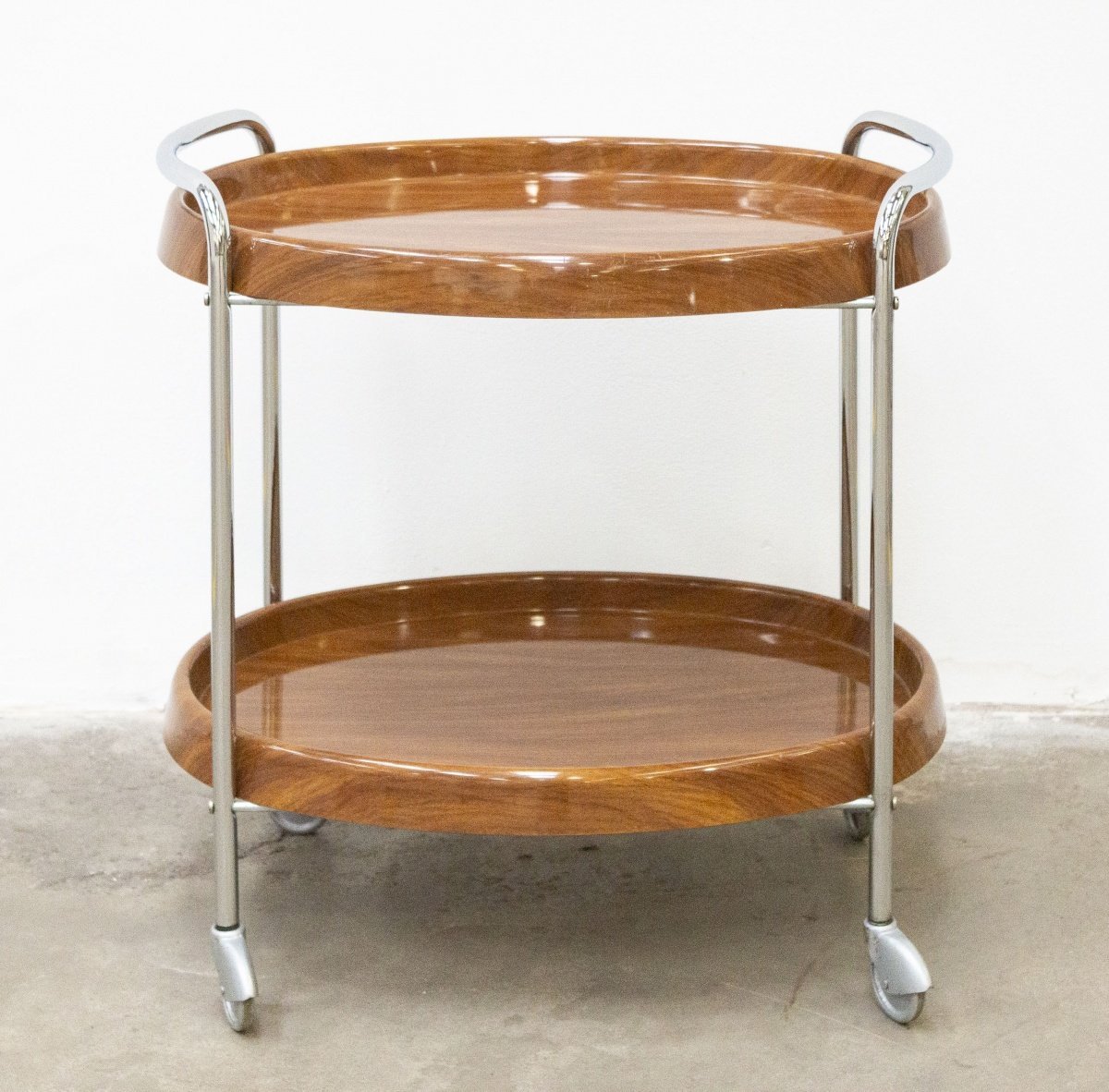 Space Age Cart in Chromed Steel and Plastic, 1970s for sale at Pamono