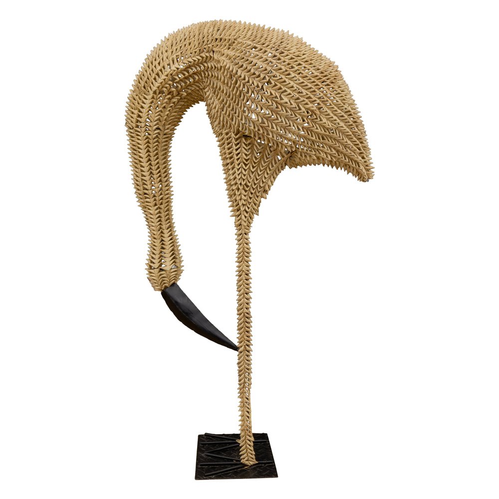 Mid-Century Modern Life-Size Rattan Bird Sculpture Floor Lamp, 1960s ...