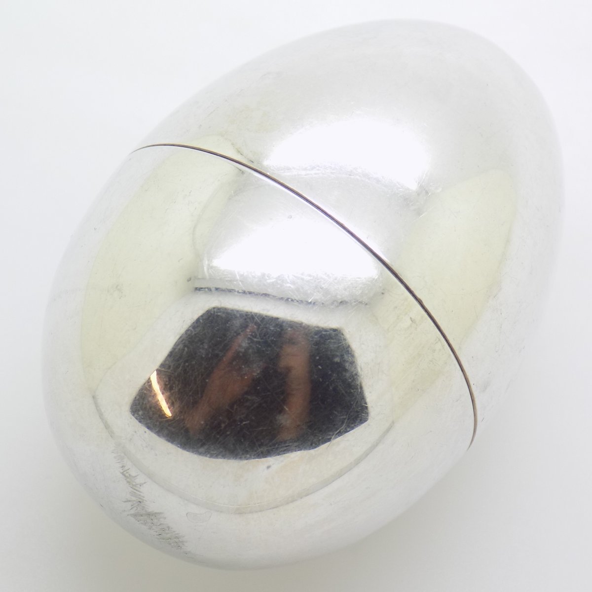 Vintage Italian Silver Egg Shaped Box, 1980s for sale at Pamono