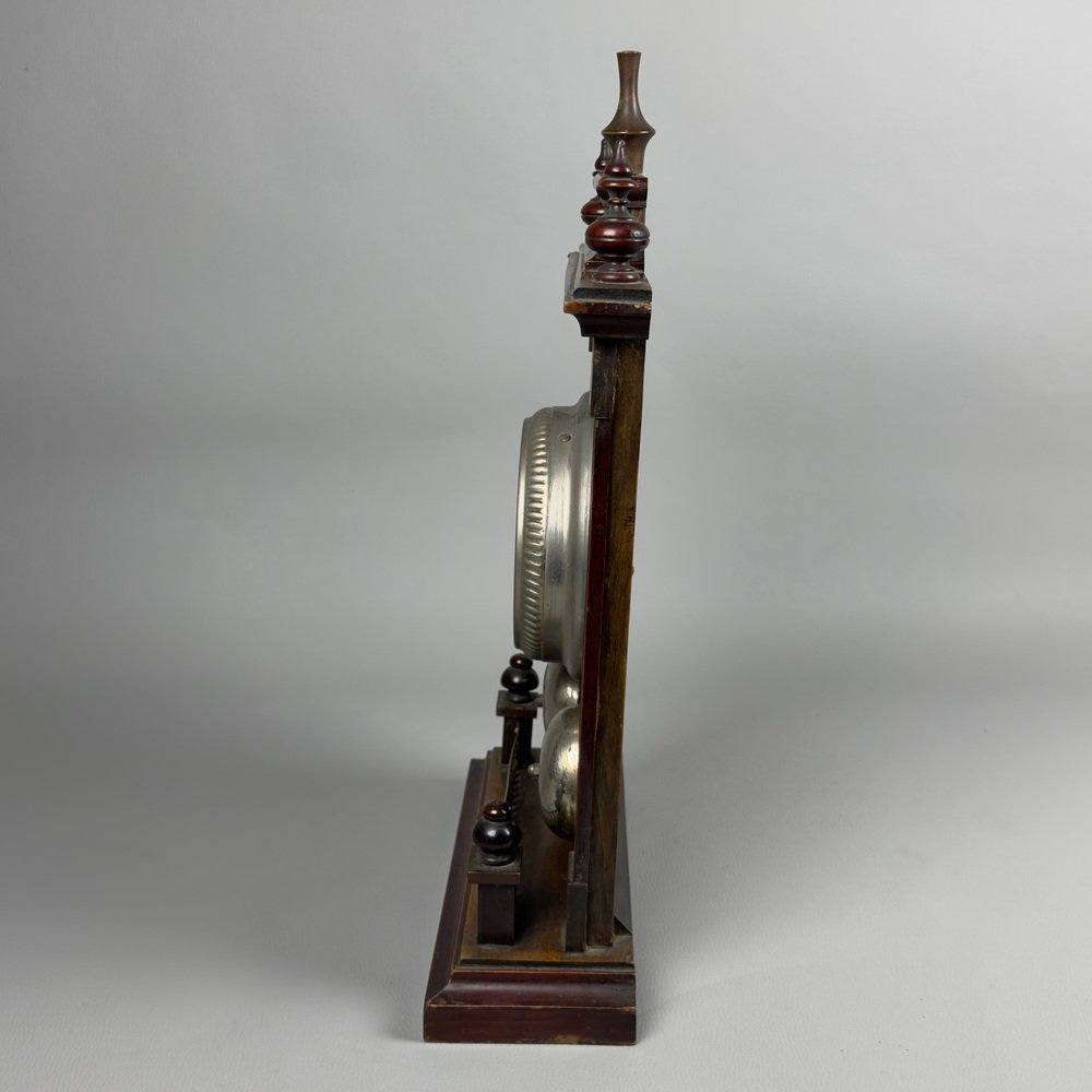 Antique Empire Wooden Hand-Wound Mechanical Clock with Bell, 1890s for ...
