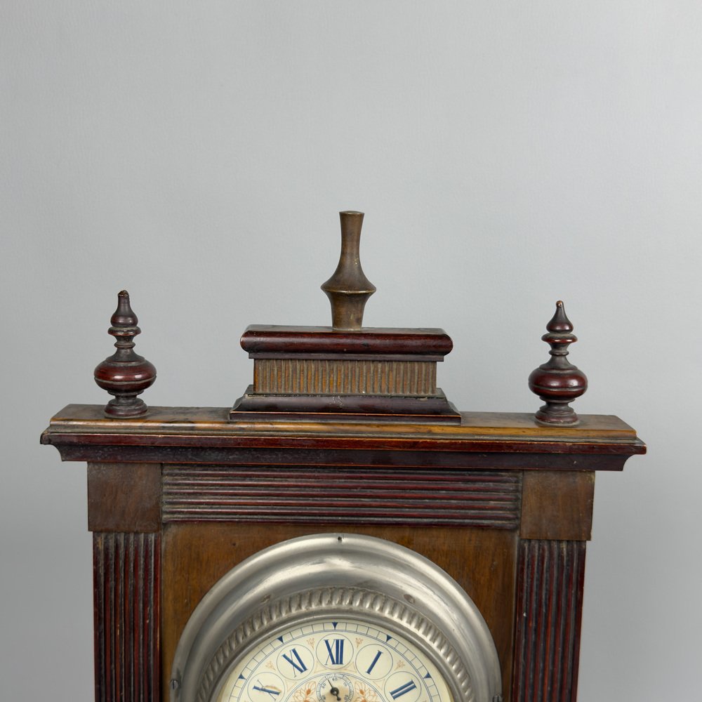 Antique Empire Wooden Hand-Wound Mechanical Clock with Bell, 1890s for ...