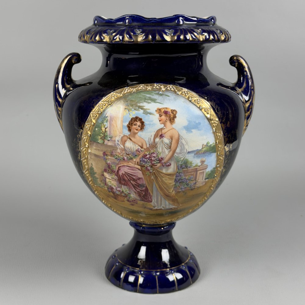 Antique Majolica Vase from Josef Strnact, 1890s for sale at Pamono
