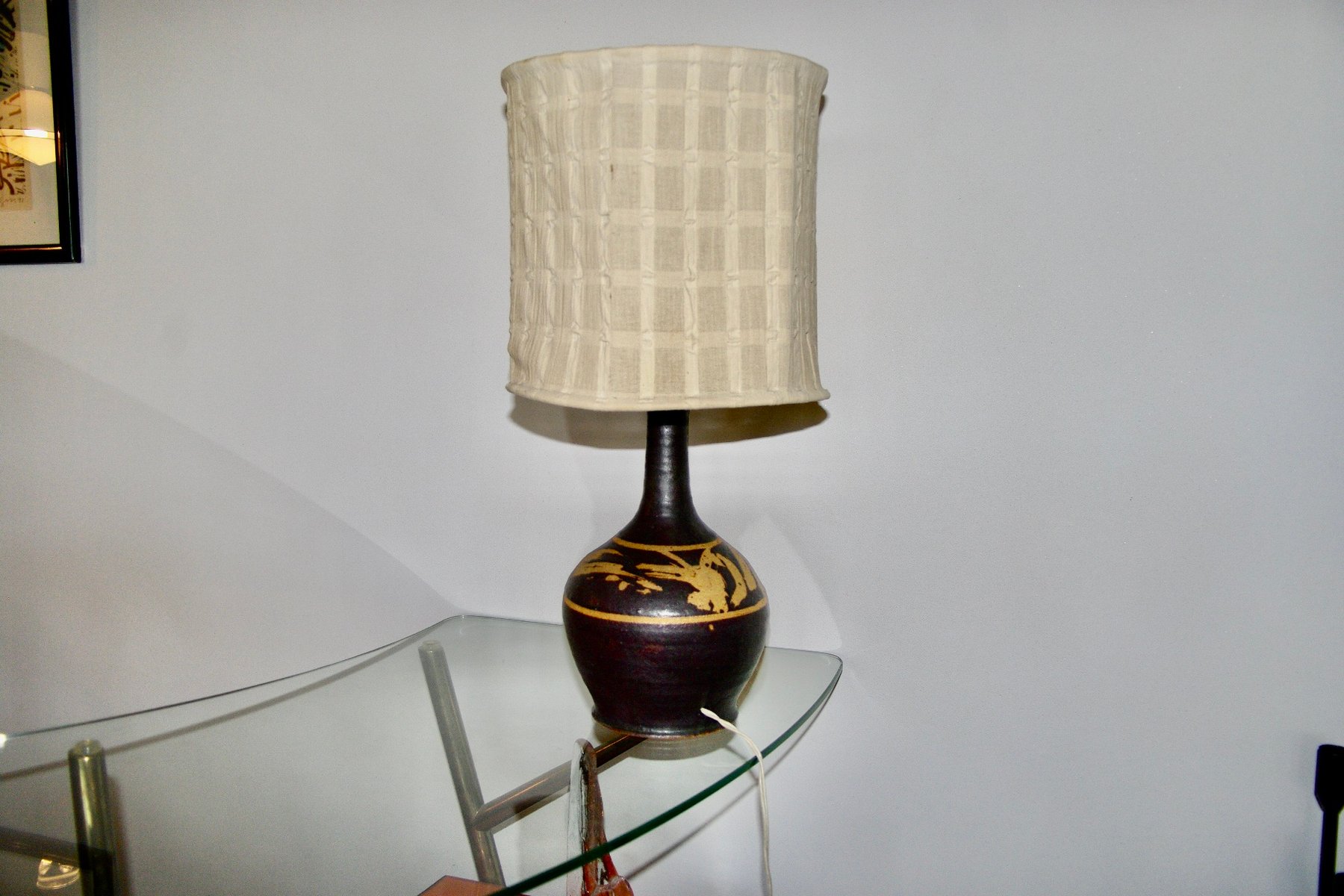 Stoneware Lamp by Pierre Digan La Borne, 1950 for sale at Pamono