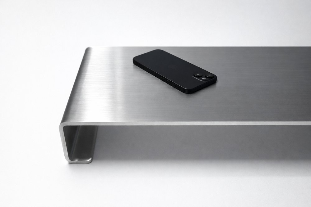 Brushed Stainless Steel Monitor Stand by VELIENTO Studio for sale at Pamono