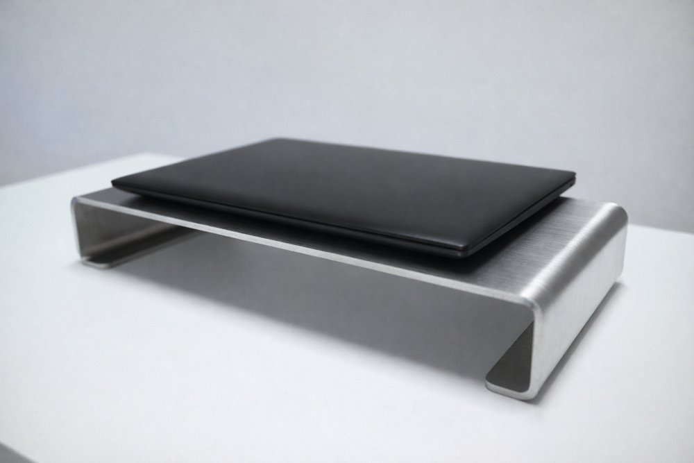Brushed Stainless Steel Monitor Stand by VELIENTO Studio for sale at Pamono