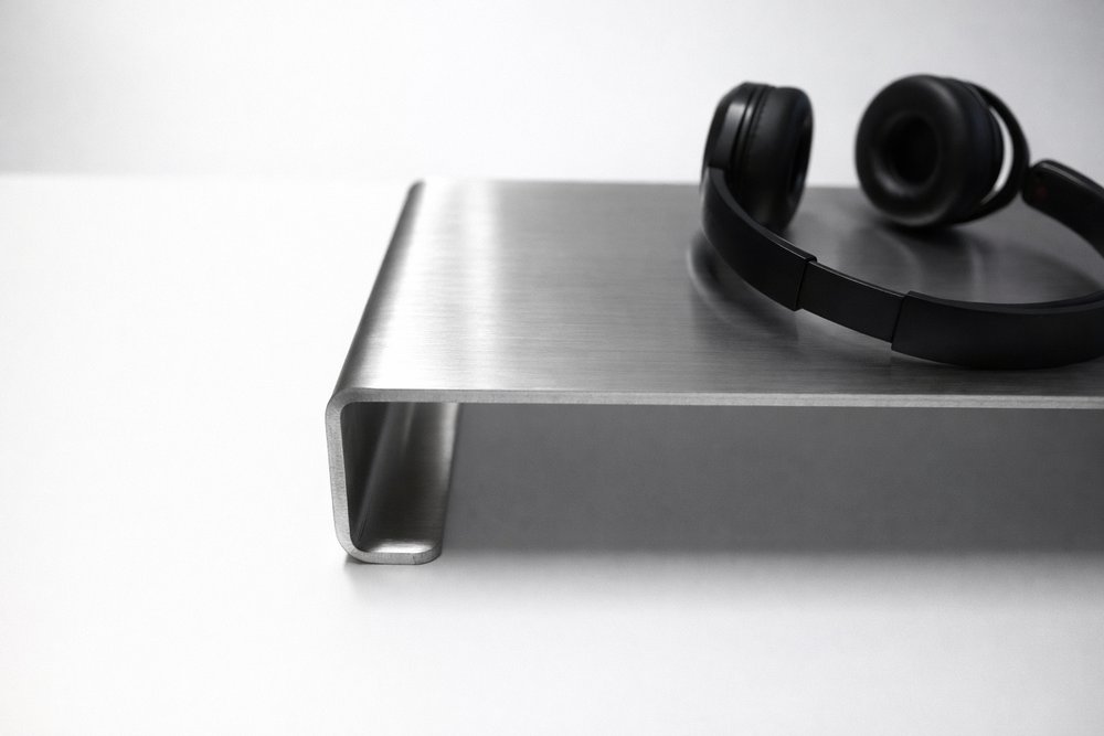 Brushed Stainless Steel Monitor Stand by VELIENTO Studio for sale at Pamono