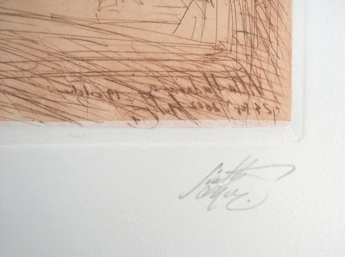 Jean Michel Mathieux-Marie, Hadrian's Villa, Etching for sale at Pamono