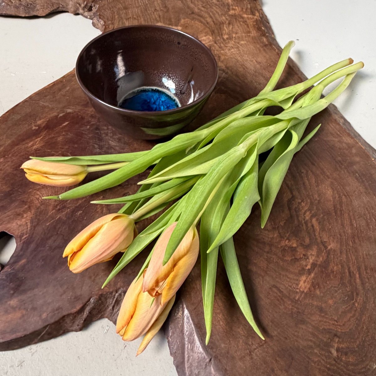 Japanese Tenmoku Style Matcha Chawan with Blue Crystalline Mirror Pool ...