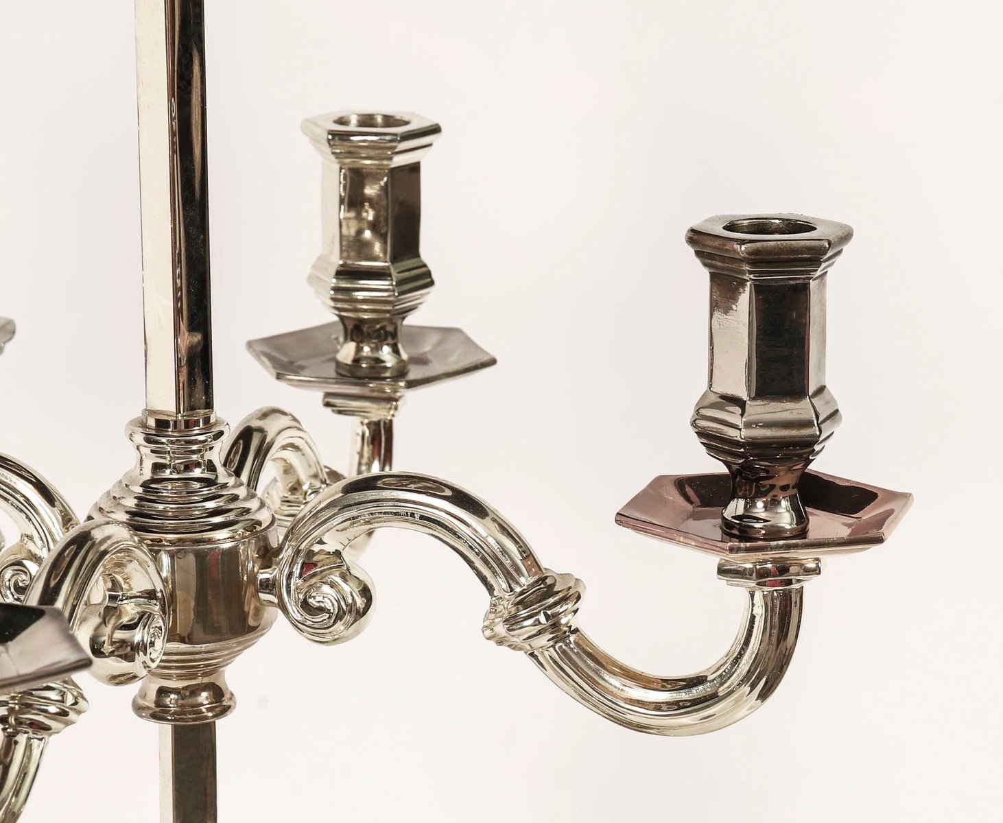 Vintage Victorian Silver Plate Rise and Fall Candelabra Table Lamp ...