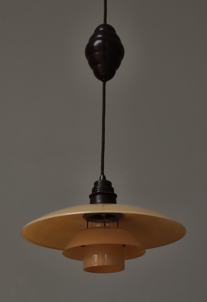 Lampe PH Ajustable en Hauteur avec Abat-jours en Verre Mat Jaune par ...