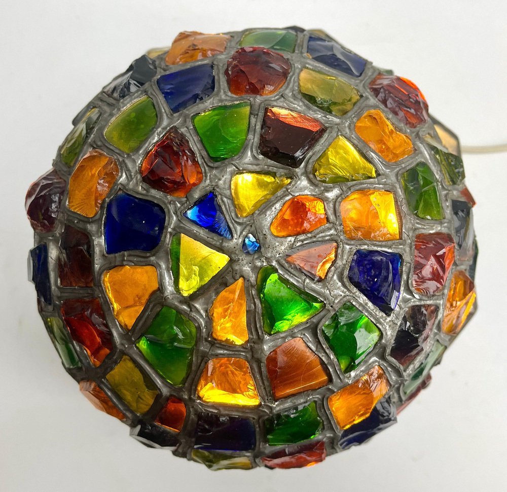 Arts & Crafts Chunk Glass Globe Light by Peter Marsh for Nader, 1940 ...