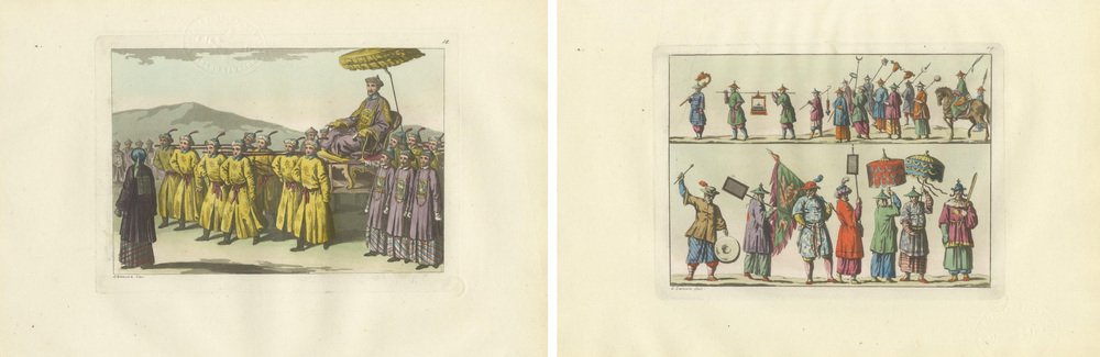 Chinese Imperial Procession and Military Parade, 1815, Paper, Set of 2 ...