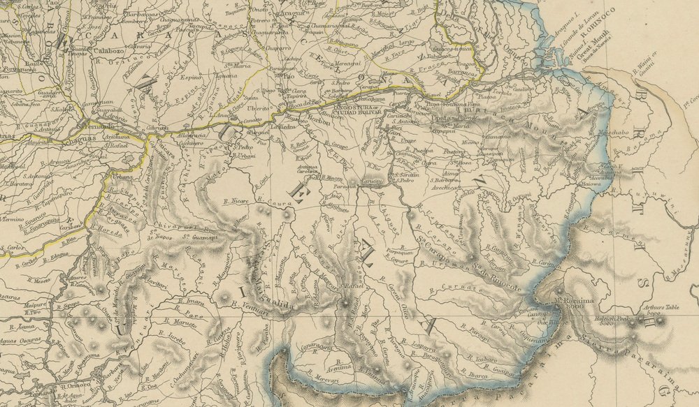Venezuela, Nuova Granada ed Ecuador, Mappa antica, Nord America del Sud ...