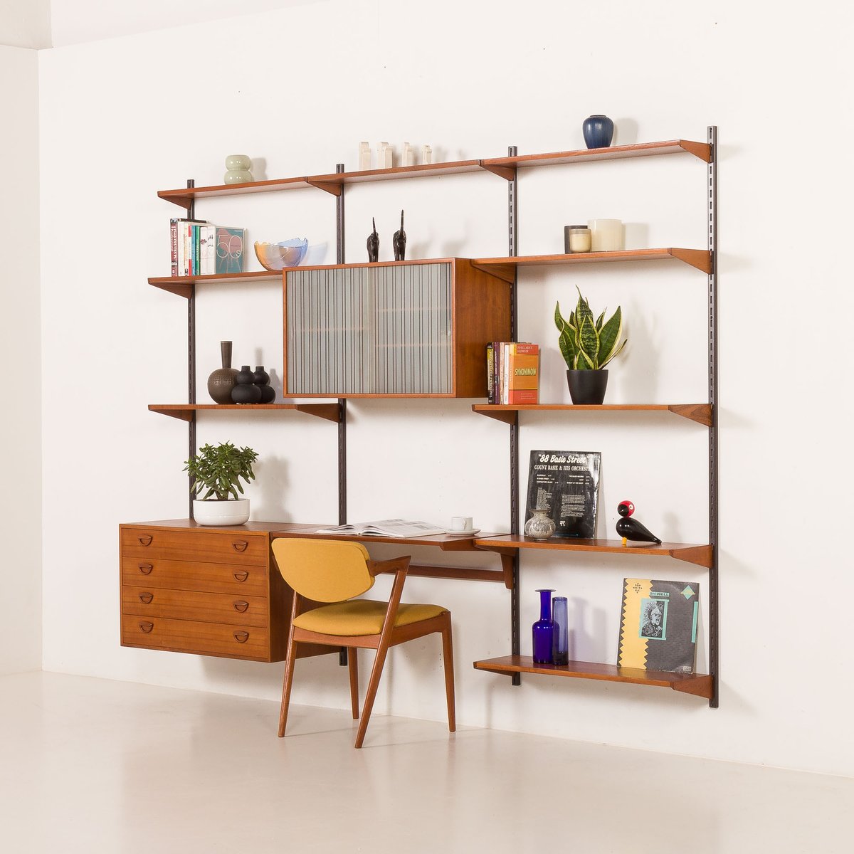 Vintage Shelving Unit in Teak by Kai Kristiansen for FM Mobler, Denmark ...