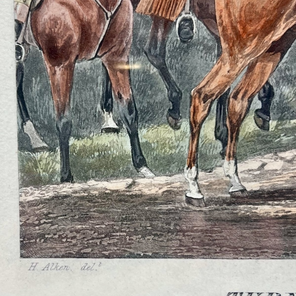 Henry Alken, Pferdegravur, 1847, Radierung, gerahmt bei Pamono kaufen