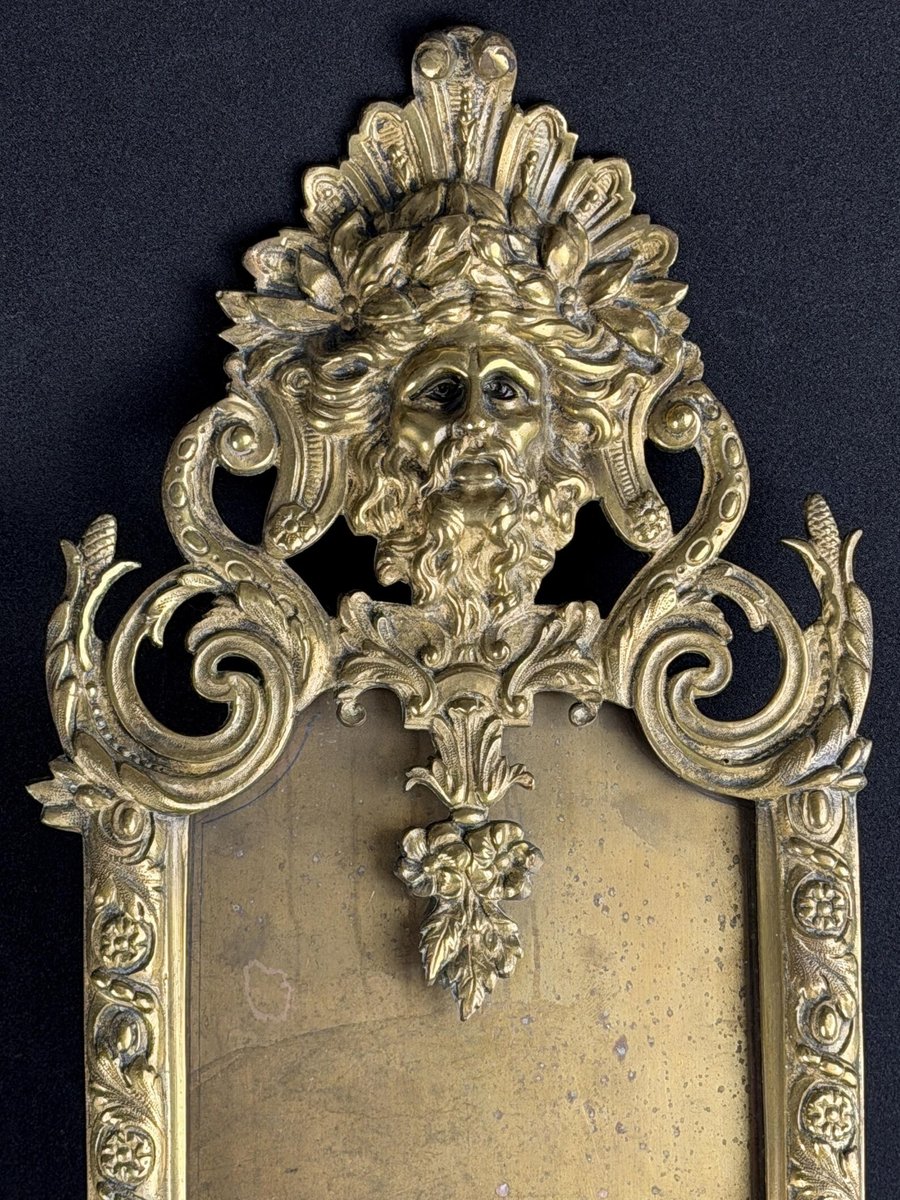 Antique French Bronze Mirror Frame with Mythological Mascaron, 1800s ...