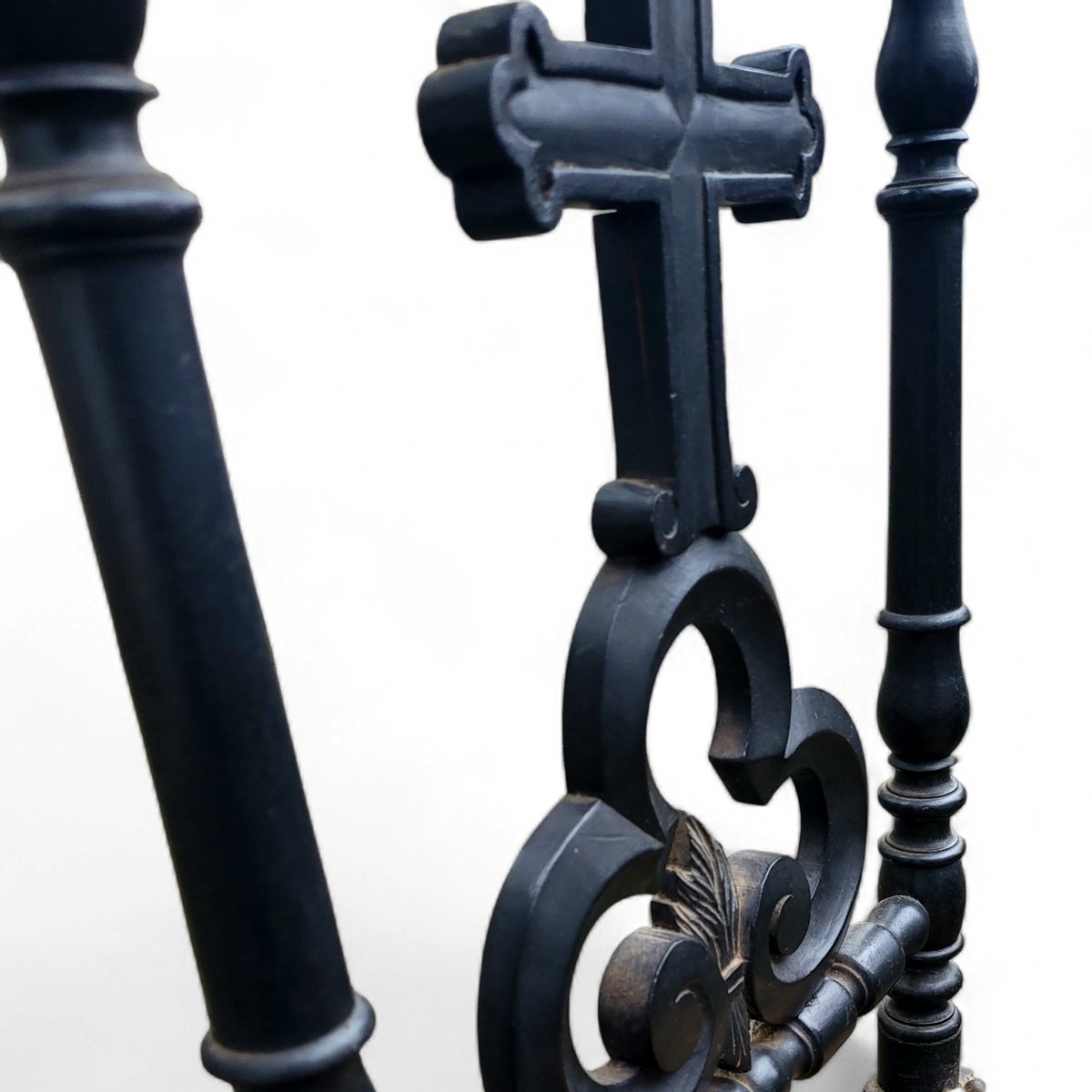 Antique French Prayer Chair with Carved Cross, 1880s for sale at Pamono