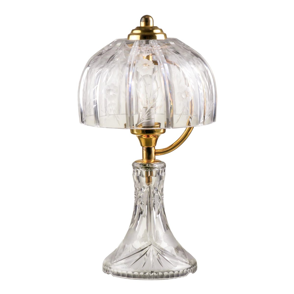 Mid-Century Irish Table Lamp in Cut Crystal Glass & Brass, 1960s for ...