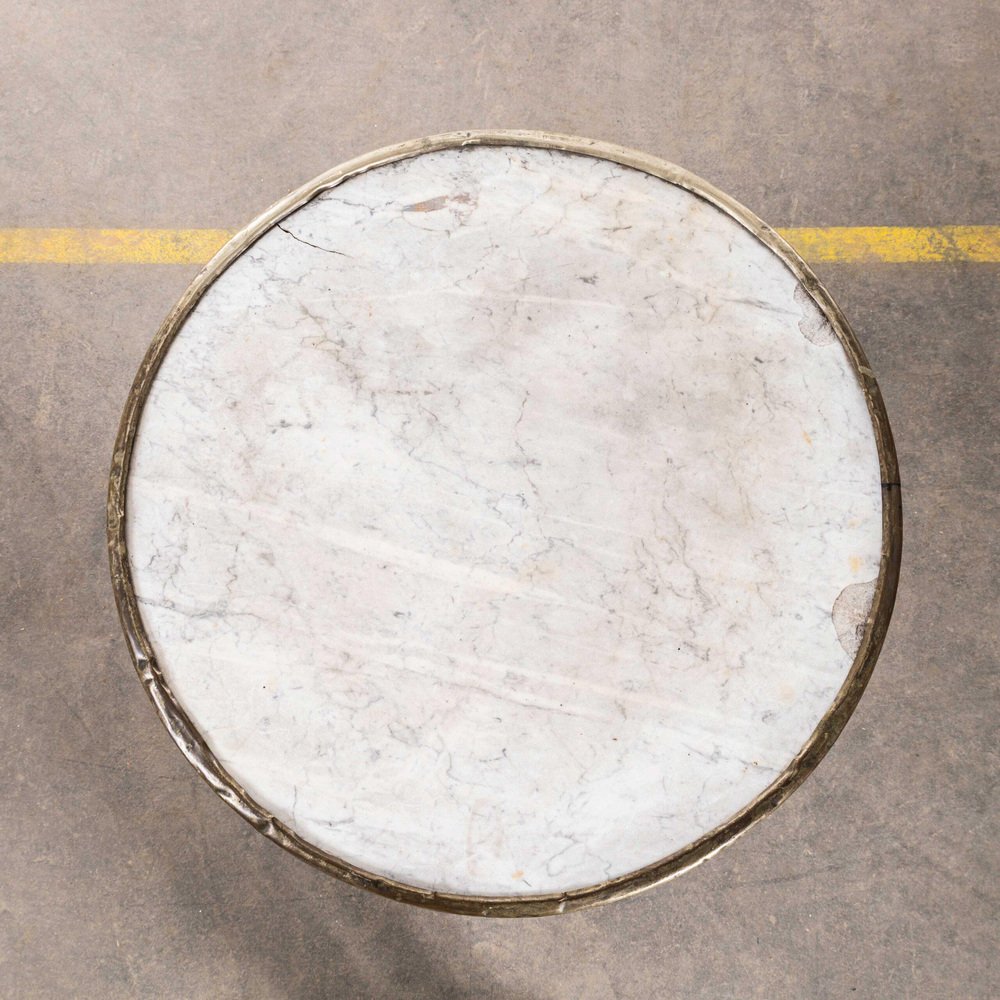 Antique French Bobbin Base Marble Bistro Table, 1890s for sale at Pamono