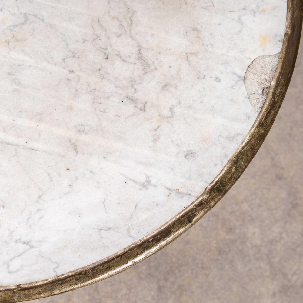 Antique French Bobbin Base Marble Bistro Table, 1890s for sale at Pamono