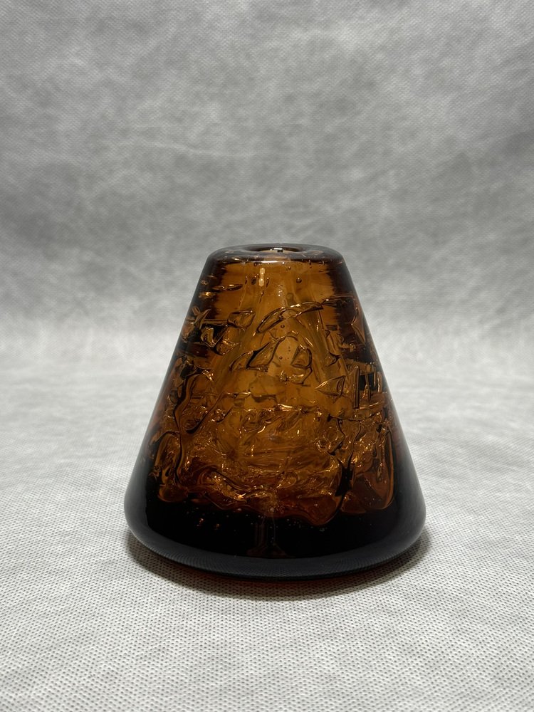 Amber Whirlpool Cone Vase by František Vízner for Skrdlovice, 1968 for ...