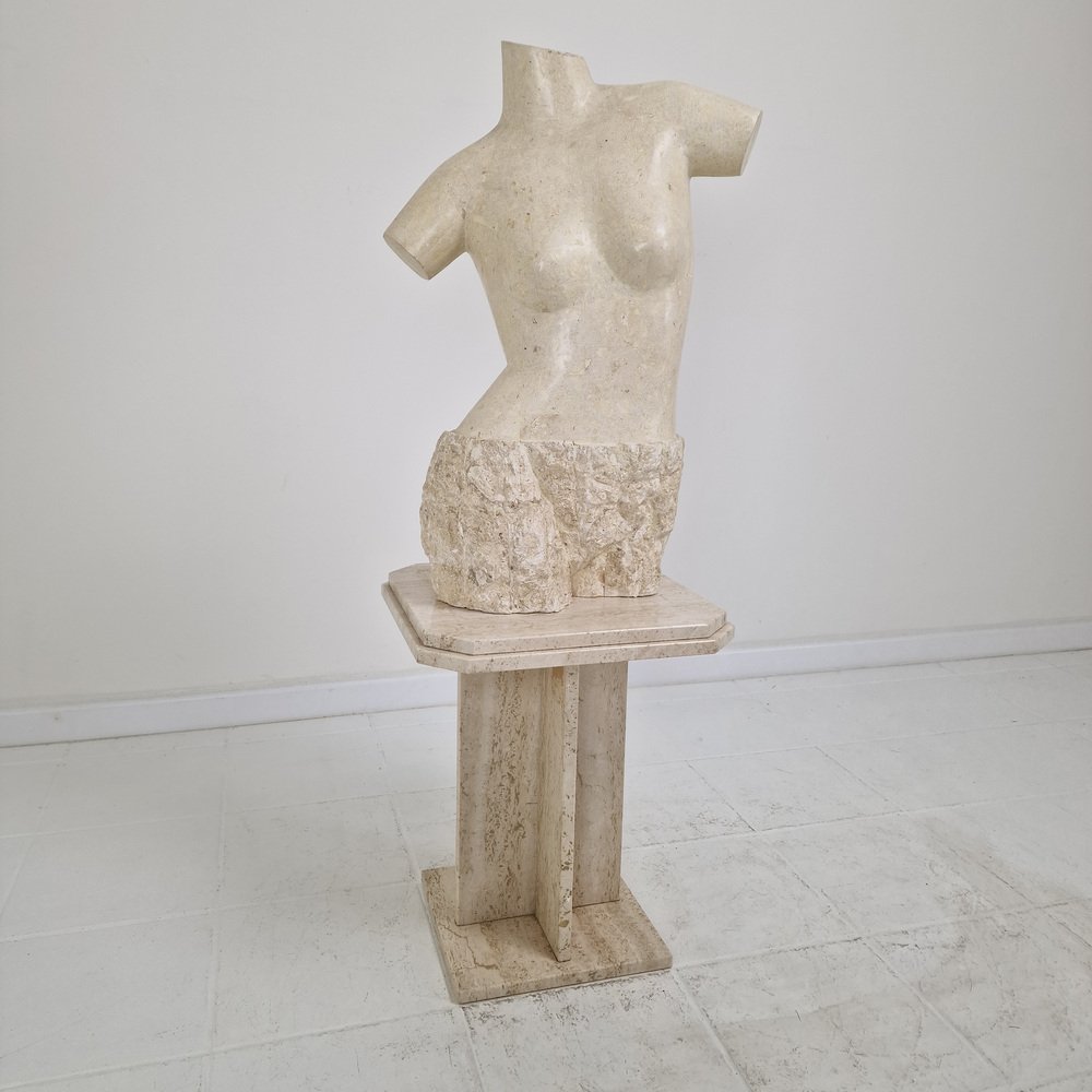 Sculptural Female Torso, 1980s, Layered Reclaimed Mactan Stone for sale ...