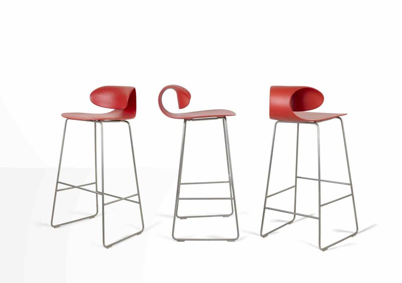 Red Maxima Stools by William Sawaya and Paolo Moroni, Italy, 1990s, Set ...