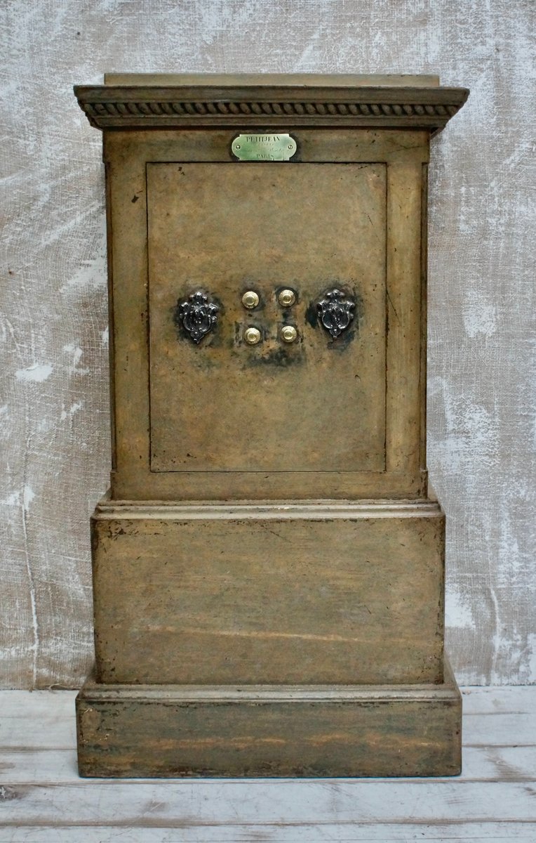 Antique French Stand Up Safe on Oak Base from Petit Jean, 1870 for sale ...