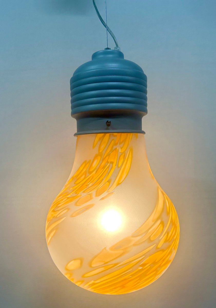 Orange Blown Glass Bulb Pendant Lamp, 1990s for sale at Pamono