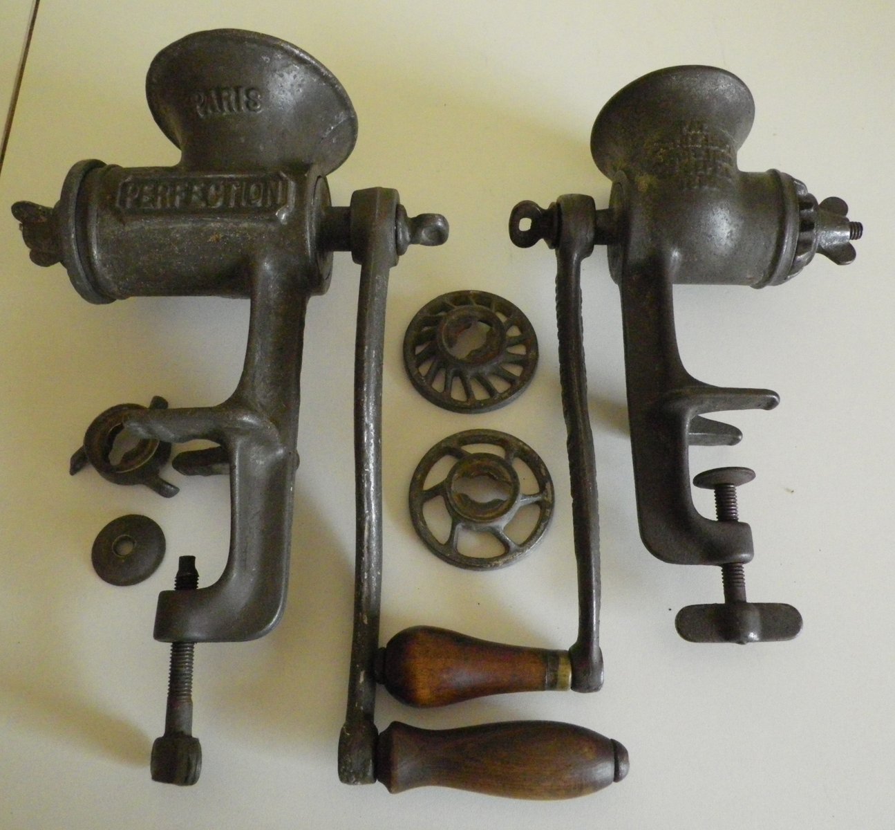 Antique Cast Iron Meat Grinders from Landers, Frary & Clark and ...