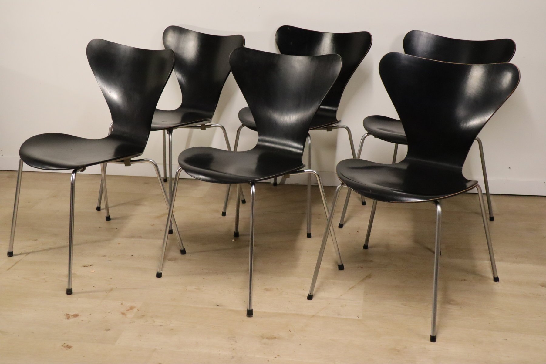 Sedie della serie 7 di Arne Jacobsen per Fritz Hansen, anni '60, set di ...