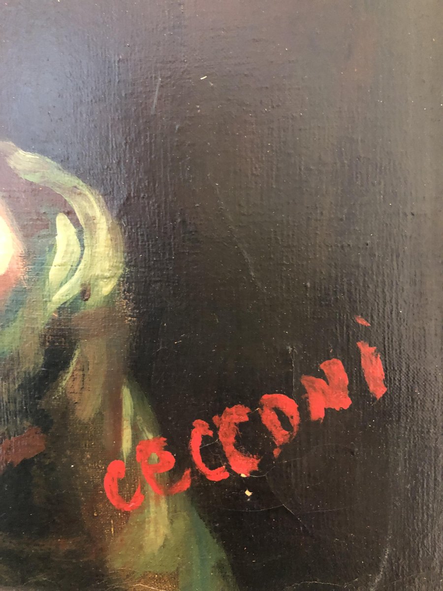 Alberto Cecconi, Man with a Pipe, 1950s, Oil on Canvas, Framed for sale ...