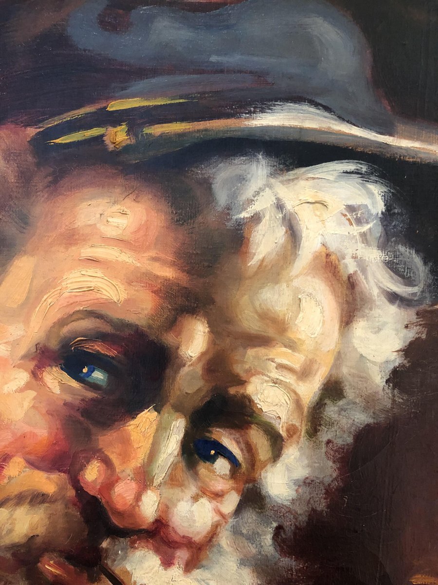 Alberto Cecconi, Man with a Pipe, 1950s, Oil on Canvas, Framed for sale ...
