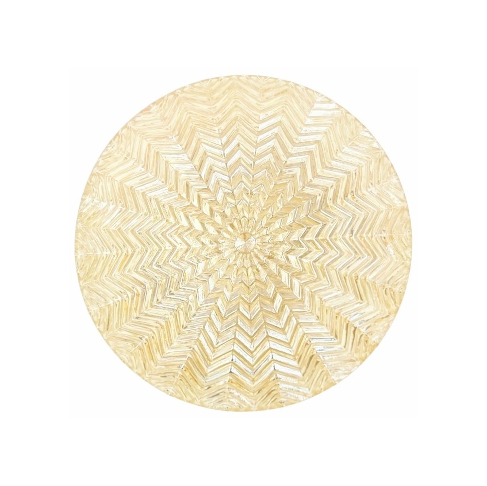 Mid-Century Modern Art Deco Geometric Amber Glass Ceiling Light from ...