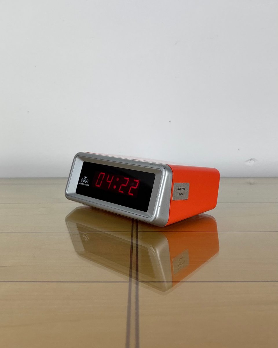 Vintage Space Age Orange LED Digital Alarm Clock from Meister Anker ...
