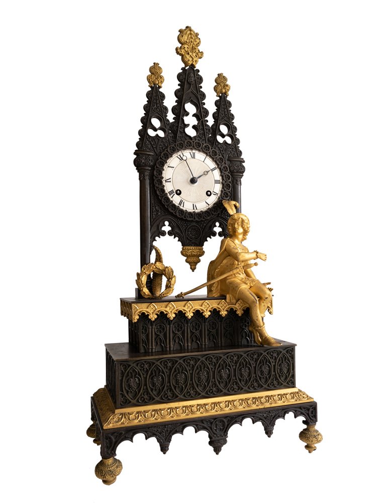 Gothic Revival Bronze Cathedral Mantel Clock, 19th Century for sale at ...