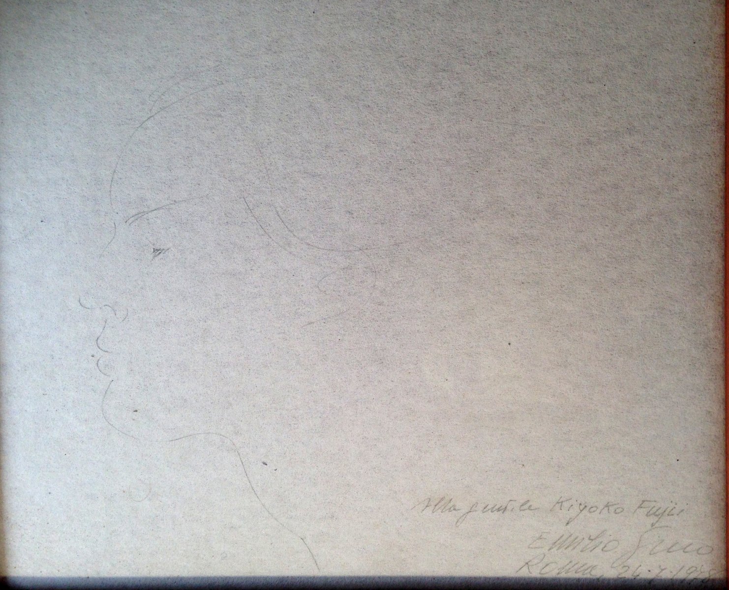 Emilio Greco, Alla Gentile Kiyoko Fuji, 1978, Drawing on Rice Paper for ...