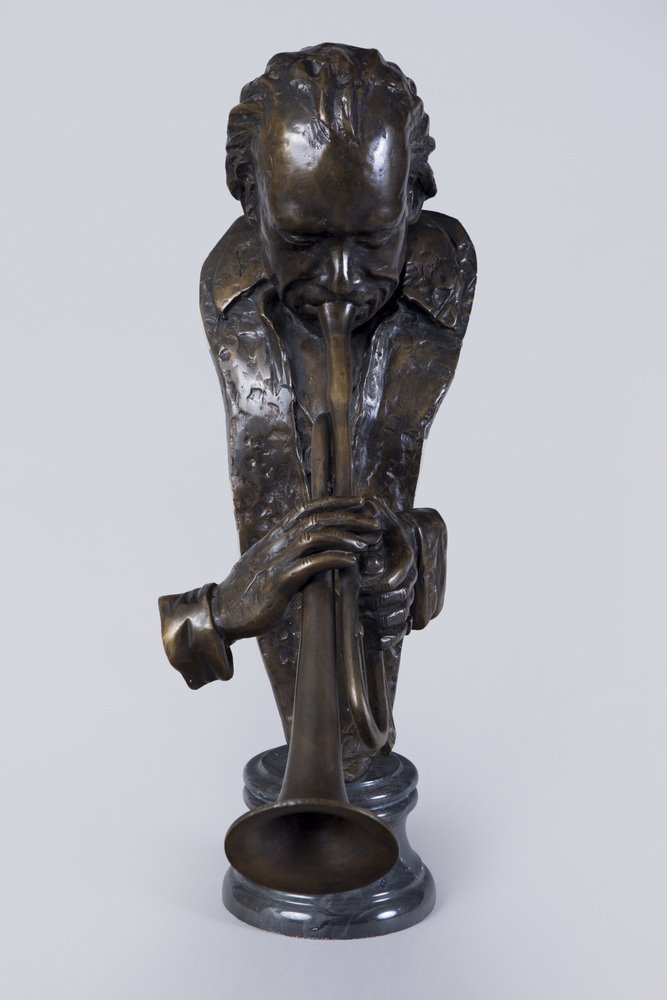 Art Deco Miles Davis Sculpture in Bronze and Marble, Czech, 1930s for ...
